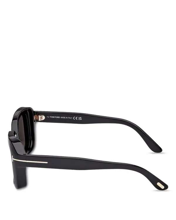 TOM FORD Square Sunglasses, 52mm - Black/smoke