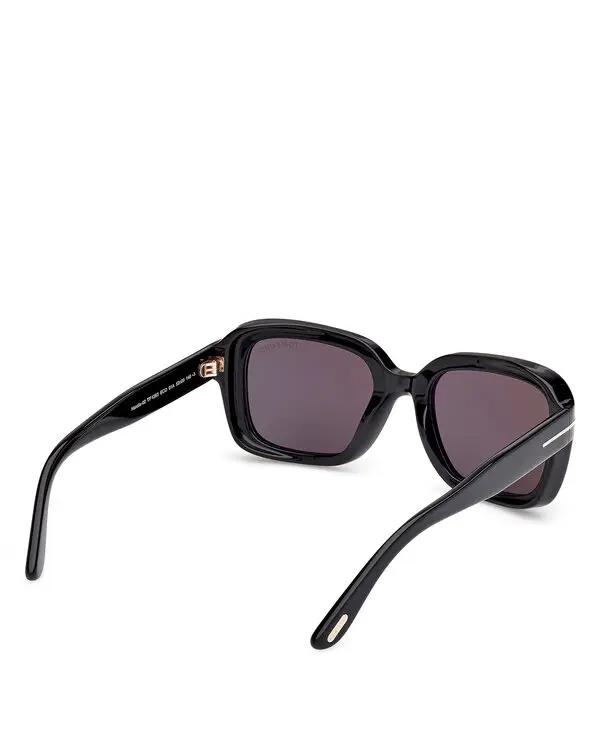 TOM FORD Square Sunglasses, 52mm - Black/smoke