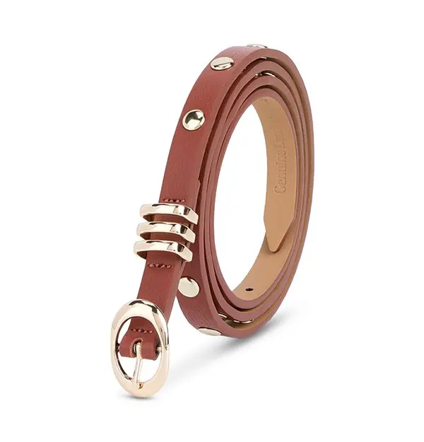 Ettika Classic Studded Leather Belt - Cognac