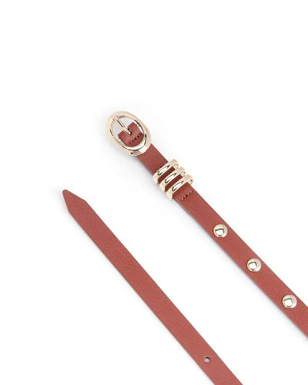 Ettika Classic Studded Leather Belt - Cognac
