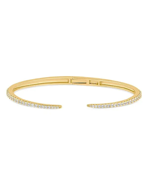 KENNETH JAY LANE Pave Open Spike Cuff Bracelet - Gold
