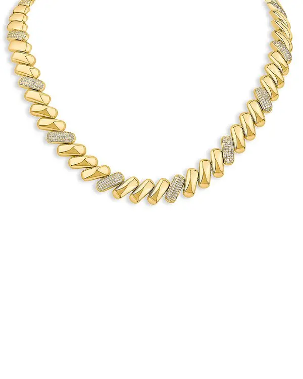 KENNETH JAY LANE Pave Link Collar Necklace - Gold