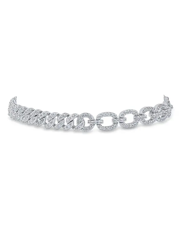 KENNETH JAY LANE Pave Mixed Chain Link Bracelet