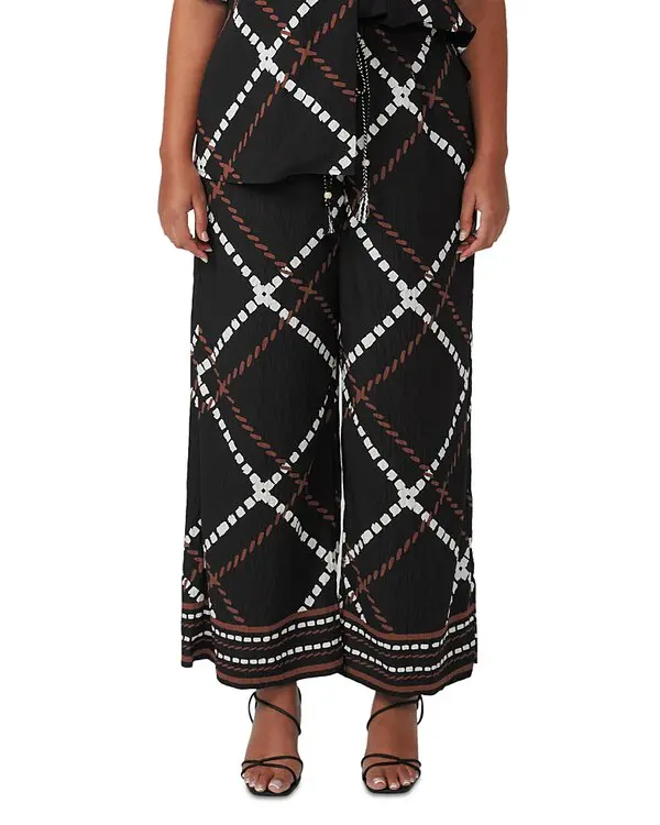 ESTELLE Printed Wide Leg Pants