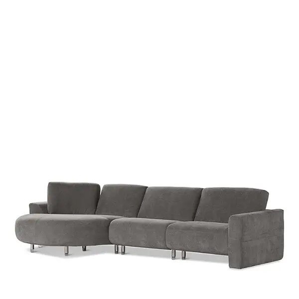 GIUSEPPE NICOLETTI 3 Piece Power Reclining Otranto Sectional - Capriccio - Grigio
