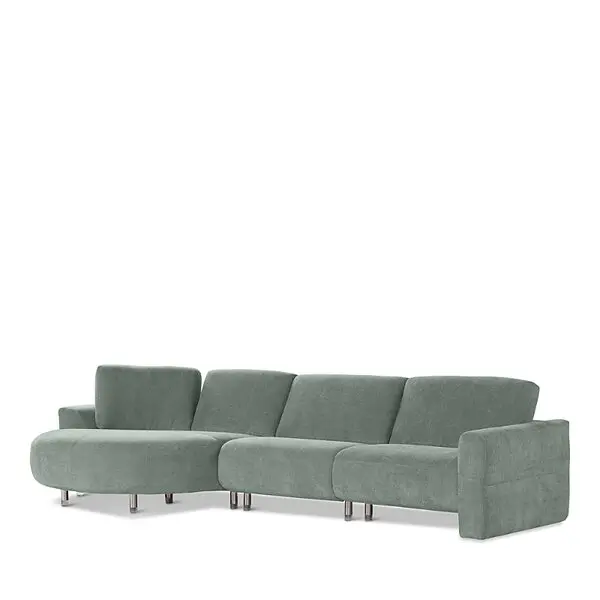 GIUSEPPE NICOLETTI 3 Piece Power Reclining Otranto Sectional - Capriccio - Menta