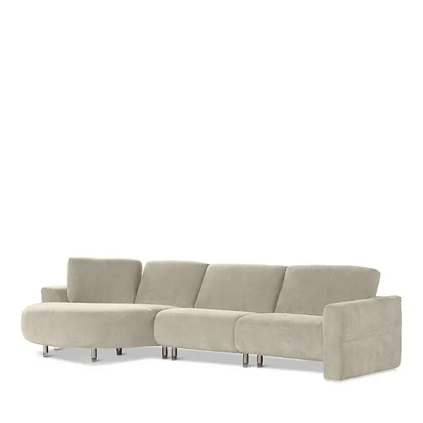 GIUSEPPE NICOLETTI 3 Piece Power Reclining Otranto Sectional - Capriccio - Sabbia