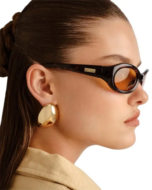 Le Specs Nightcrawler Oval Sunglasses 55mm - Tortoise