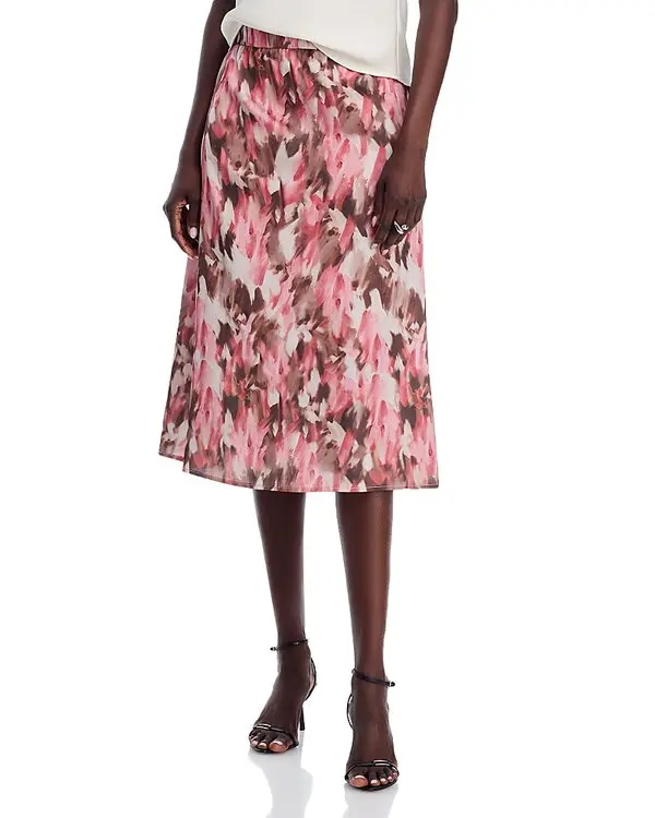 Misook Printed A-line Skirt