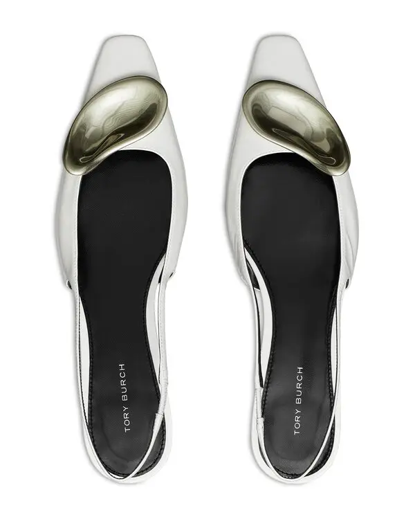 Tory Burch Patos Slingback Flats - Cloud