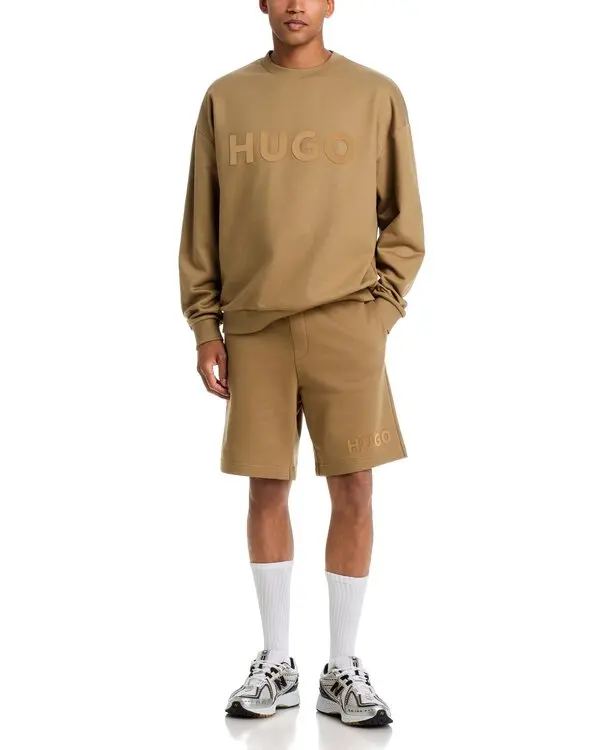 Hugo Oversized Logo Crewneck Sweatshirt - Medium Brown