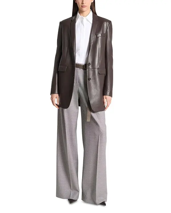Michael Kors Leather Boyfriend Blazer