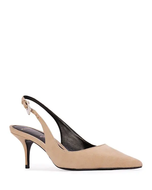 BLACK SUEDE STUDIO Pointed Slingback Pumps