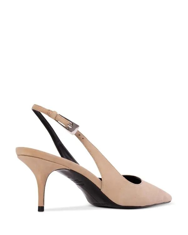 BLACK SUEDE STUDIO Pointed Slingback Pumps