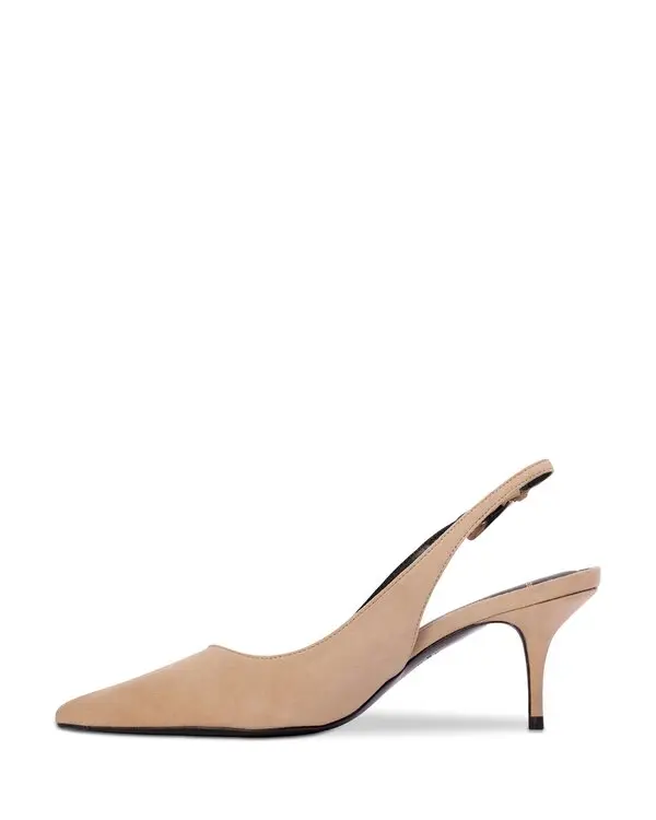 BLACK SUEDE STUDIO Pointed Slingback Pumps