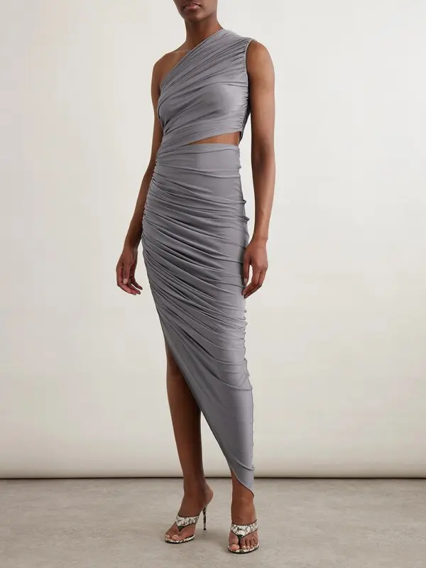 Alaïa One-shoulder Asymmetric Cutout Stretch-jersey Dress