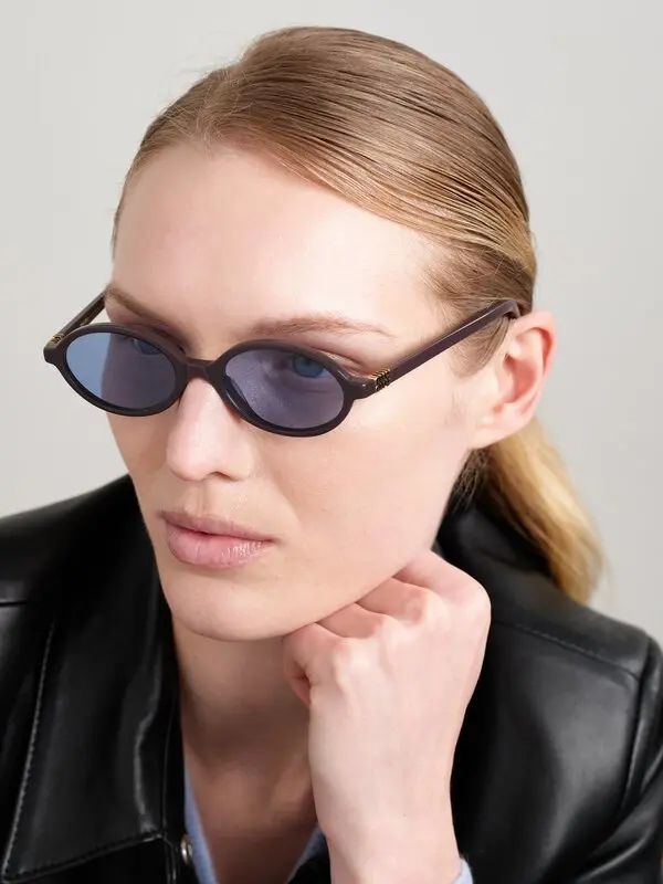Miu Miu Oval-frame Acetate Sunglasses - Brown