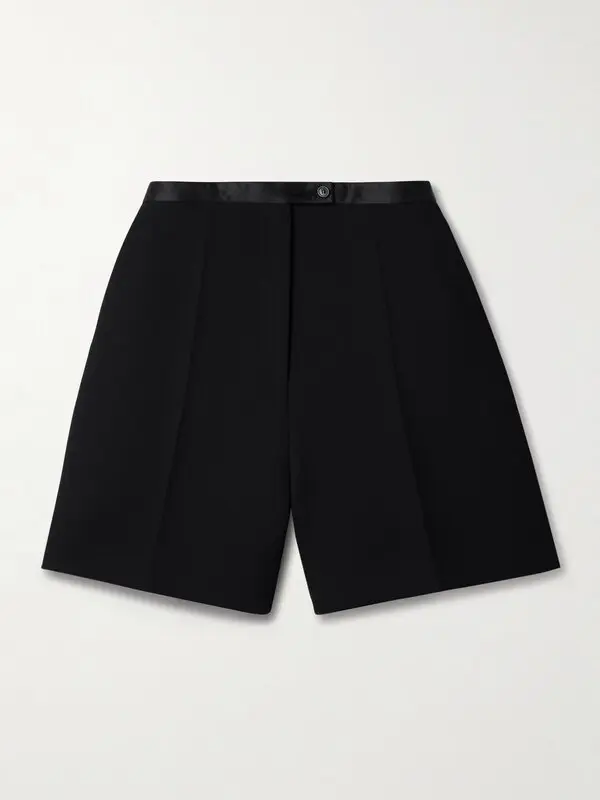 Khaite Micha Satin-trimmed Crepe Shorts