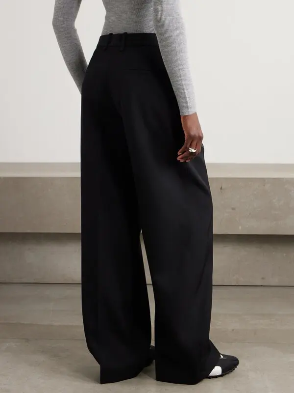JIL SANDER Wool-gabardine Loose Fit Pants