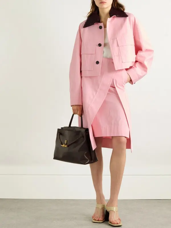 Bottega Veneta Wrap-effect Organic Cotton-twill Skirt