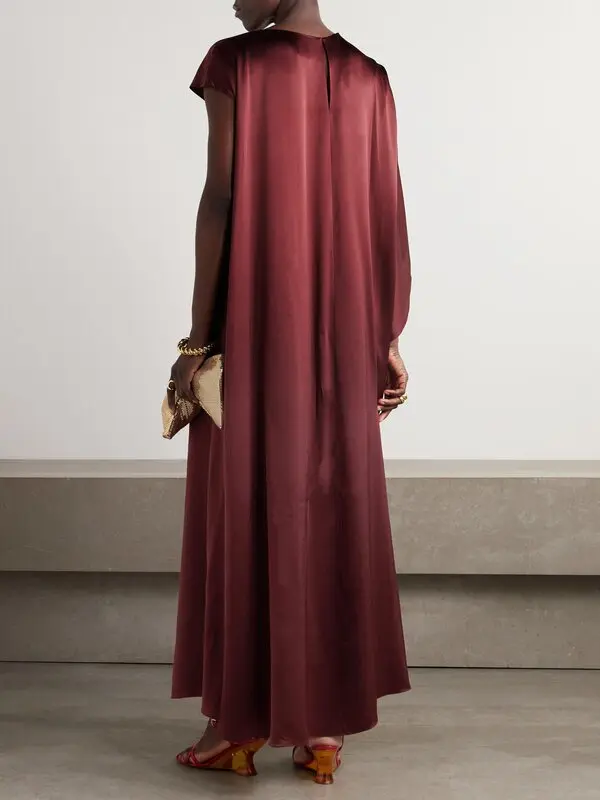 ROKSANDA Hiba Cape-effect Asymmetric Draped Silk-satin Dress