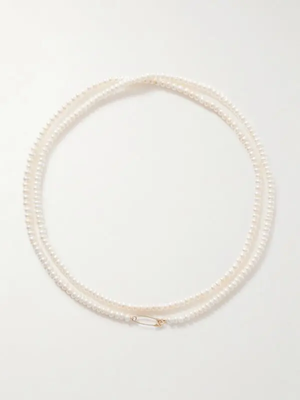 LOREN STEWART 14-karat Gold Pearl Necklace - White