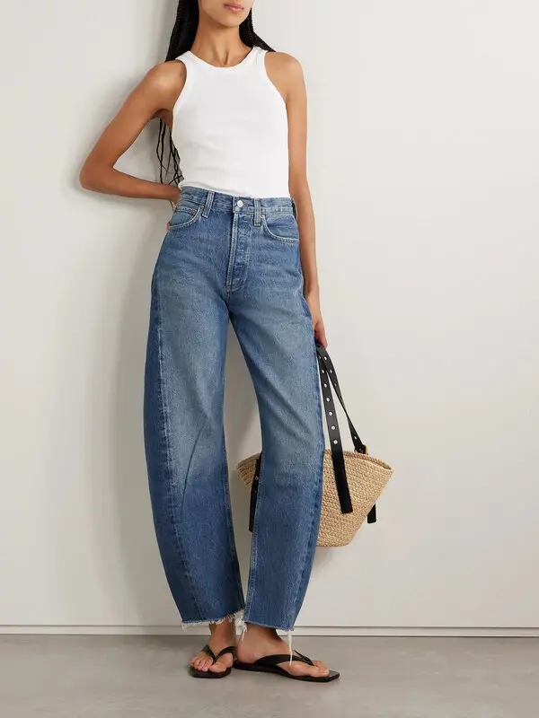 AGOLDE Luna High-rise Barrel-leg Jeans - Blue