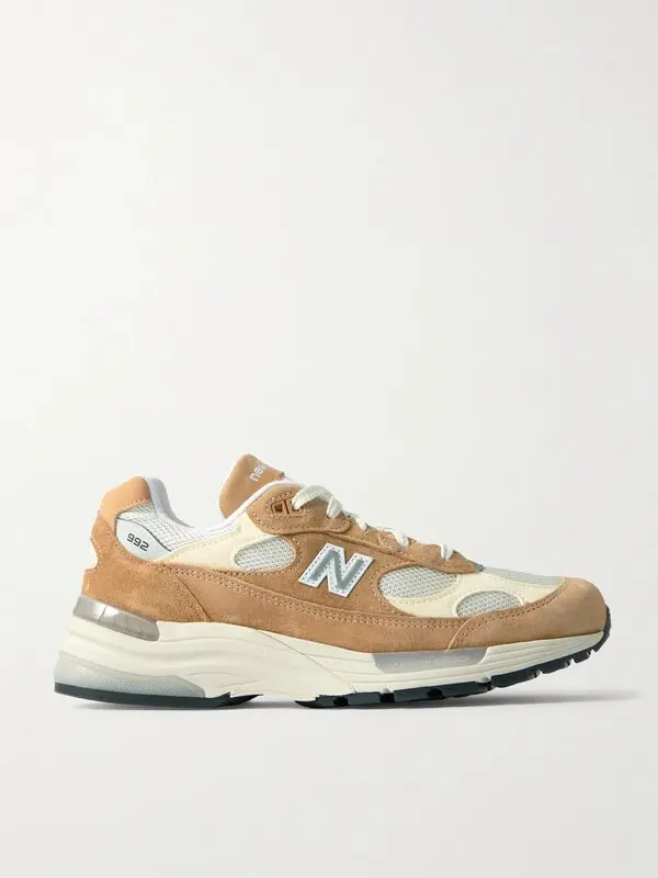 NEW BALANCE 992 Suede, Leather And Mesh Sneakers