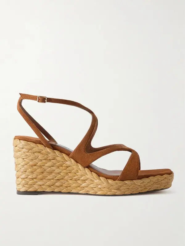 JIMMY CHOO Ayla 85 Suede Platform Espadrilles