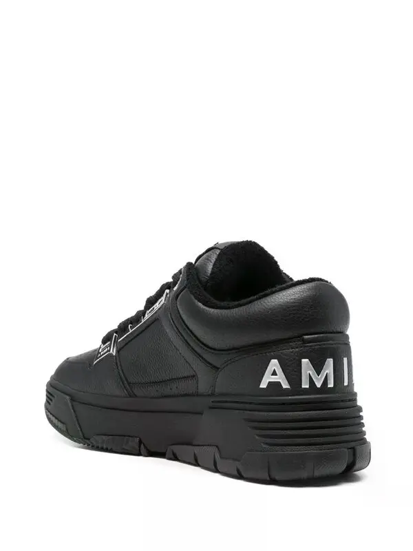 Amiri Logo-embellished Leather Sneakers - Black
