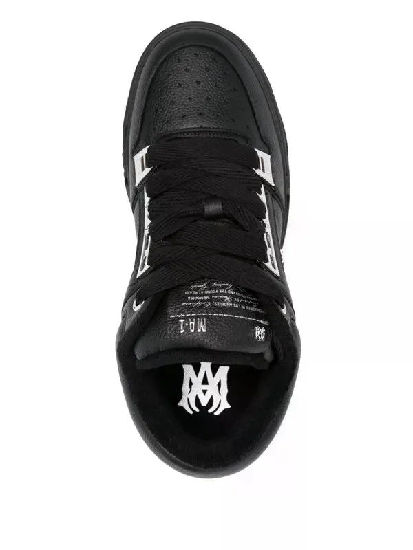 Amiri Logo-embellished Leather Sneakers - Black