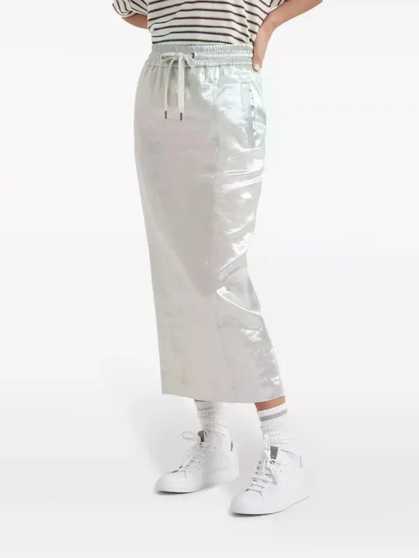 Brunello Cucinelli Metallic-finish Midi Skirt