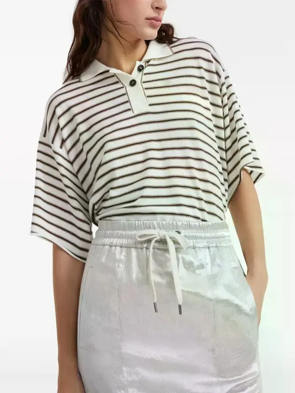 Brunello Cucinelli Metallic-finish Midi Skirt