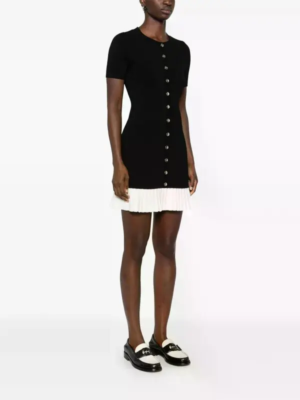 Sandro Pleated Mini Dress - Black