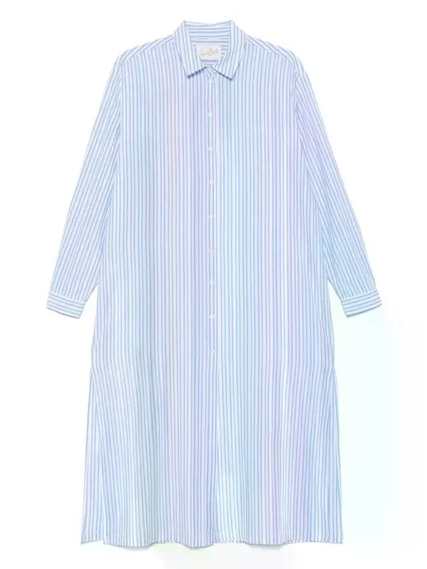 MC2 SAINT BARTH Striped Shirt Dress - Blue