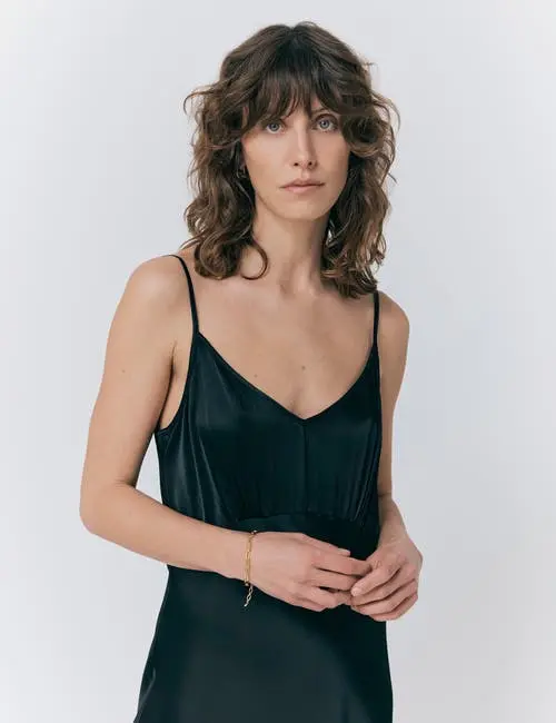 GHOST LONDON Satin Maxi Dress