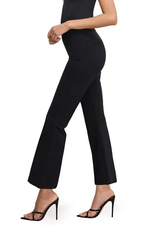 Good American Soft Stretch Kick Flare Ponte Pants - Black001