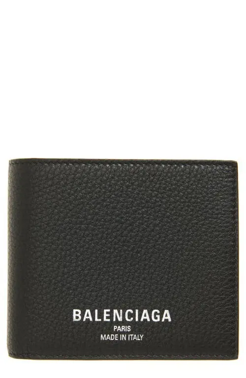 Balenciaga Leather Bifold Wallet - Black