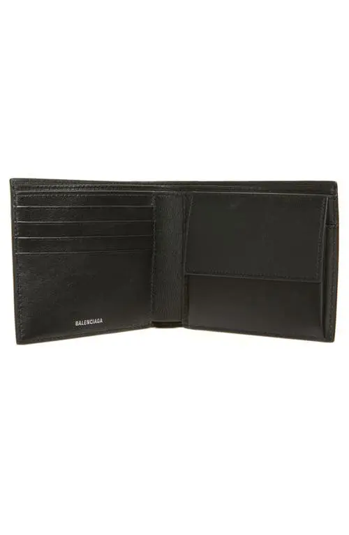 Balenciaga Leather Bifold Wallet - Black