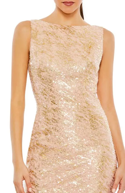 Mac Duggal Sleeveless High Neck Sequin Gown