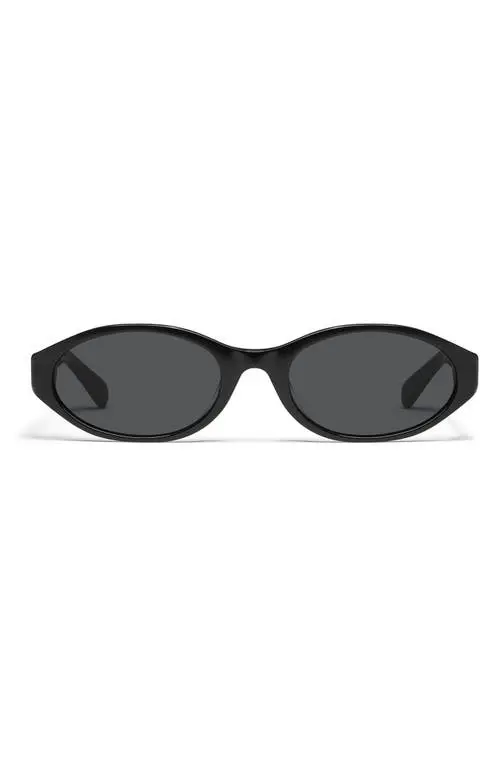 Quay Aura Points 55mm Oval Sunglasses - Black/ Smoke