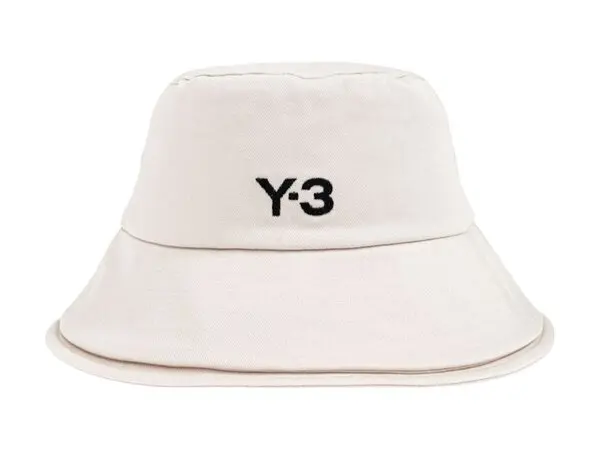Y3 3 Strp B Bucket Hat - Talc