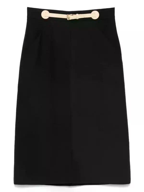 Valentino Garavani Buckled A-line Skirt - Black