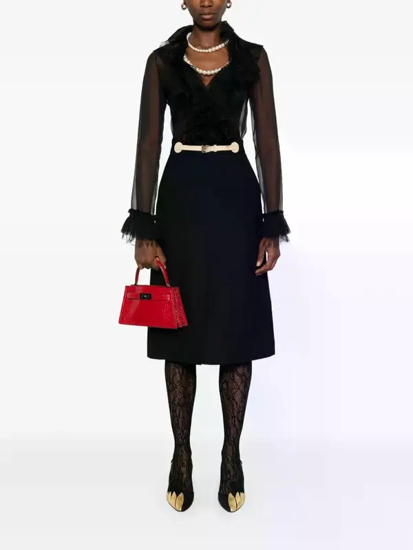 Valentino Garavani Buckled A-line Skirt - Black