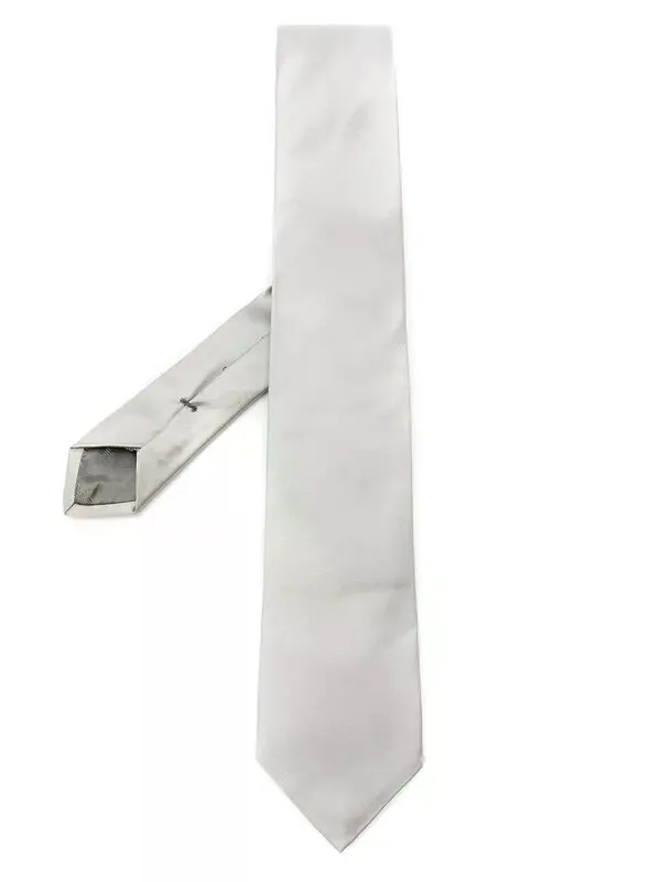 Emporio Armani Classic Silk Tie - Silver