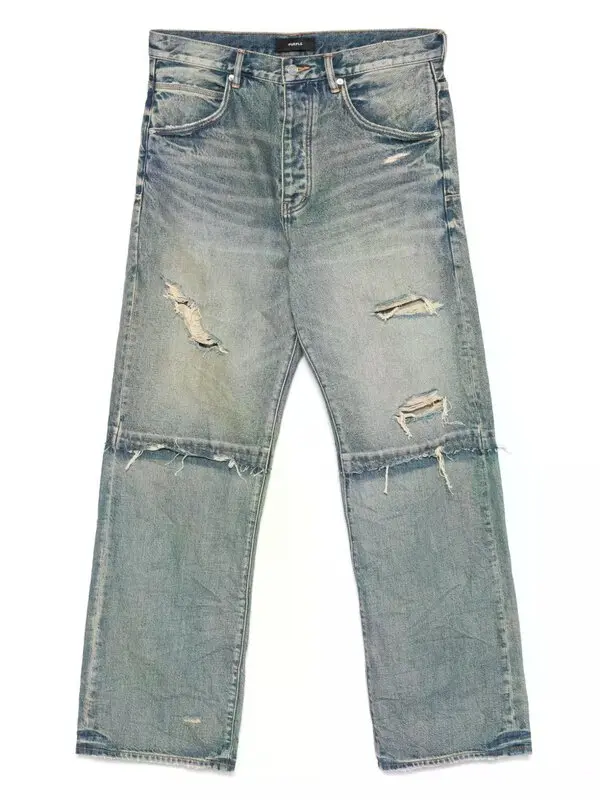 PURPLE BRAND Distressed Wide-leg Jeans