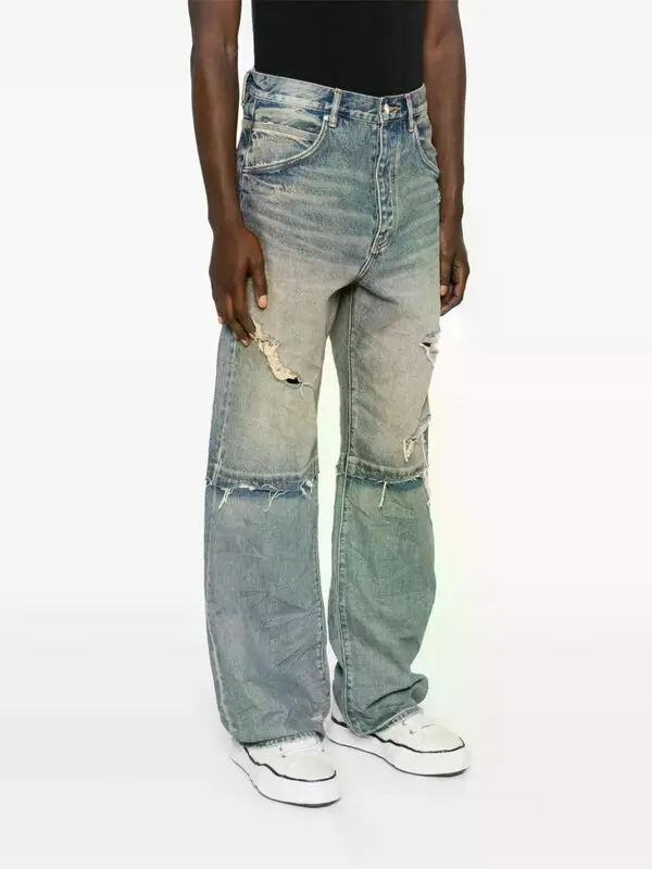 PURPLE BRAND Distressed Wide-leg Jeans