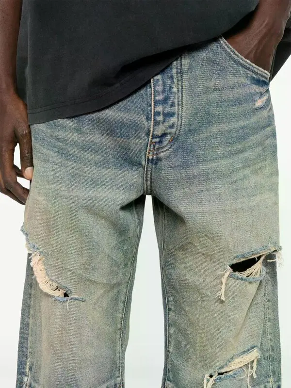 PURPLE BRAND Distressed Wide-leg Jeans