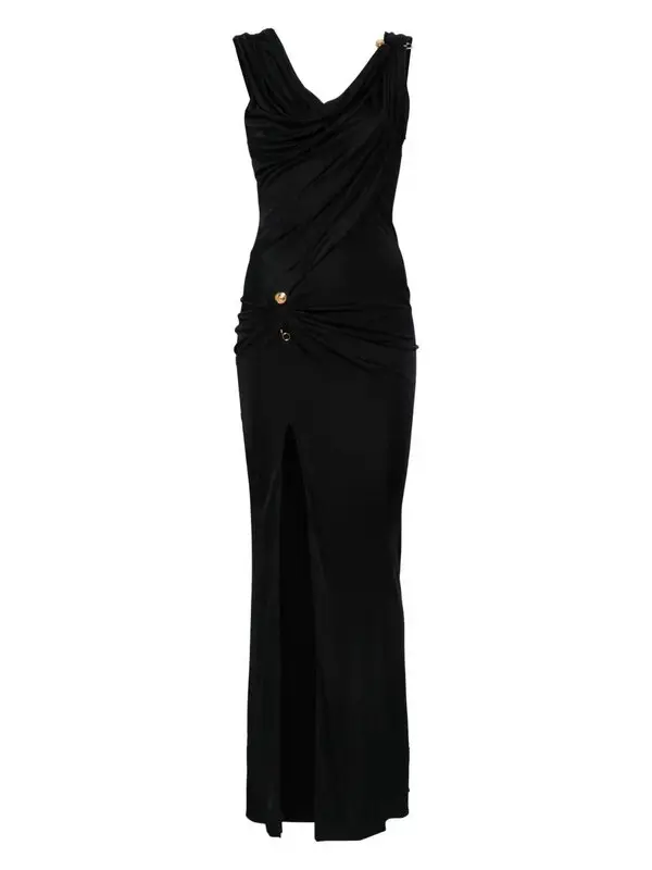 Versace Asymmetric Neck Dress - Black