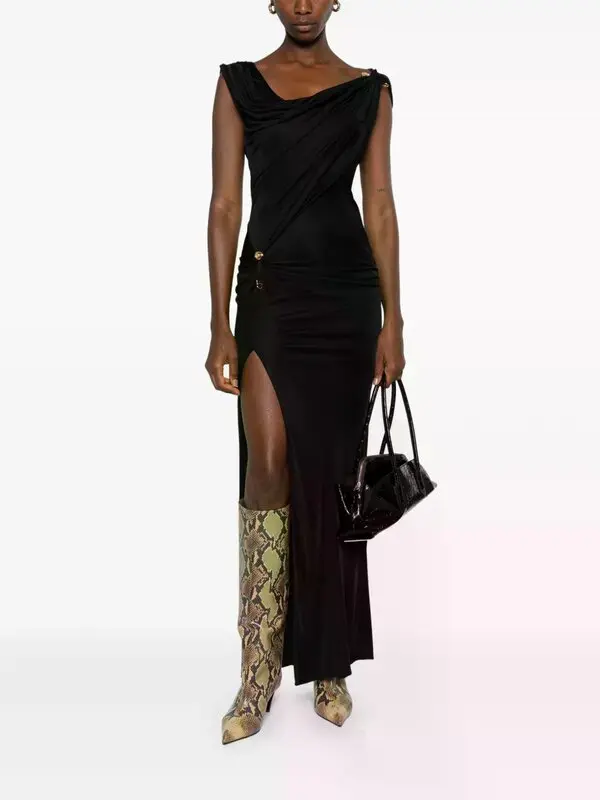 Versace Asymmetric Neck Dress - Black